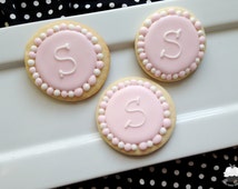 Popular items for monogram cookies on Etsy