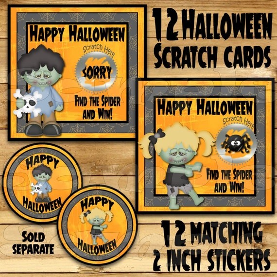 Car Scratch Haunted House Halloween Scratch Off Cards - 50 Pack Party ...