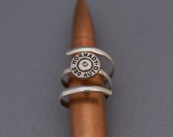 Bullet Ring-Hornady 380 Auto-Sterling Silver -Knuckle Ring-Federal 380 ...