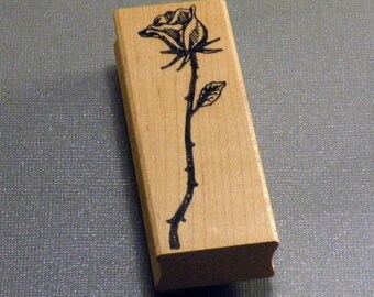 Rose rubber stamp | Etsy