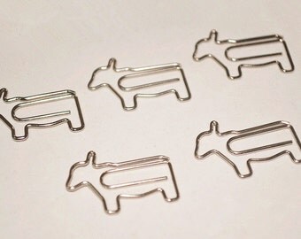 5 Pcs Cute Paper Clips Cow Shaped Paper Clips Metal Book Marker