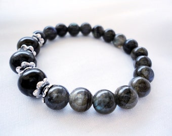 Men's Labradorite Stretch Bracelet, Masculine Men's Bead Bracelet. Men ...