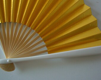Hand fan, vintage Japanese, wedding fan, sensu, gold and silver