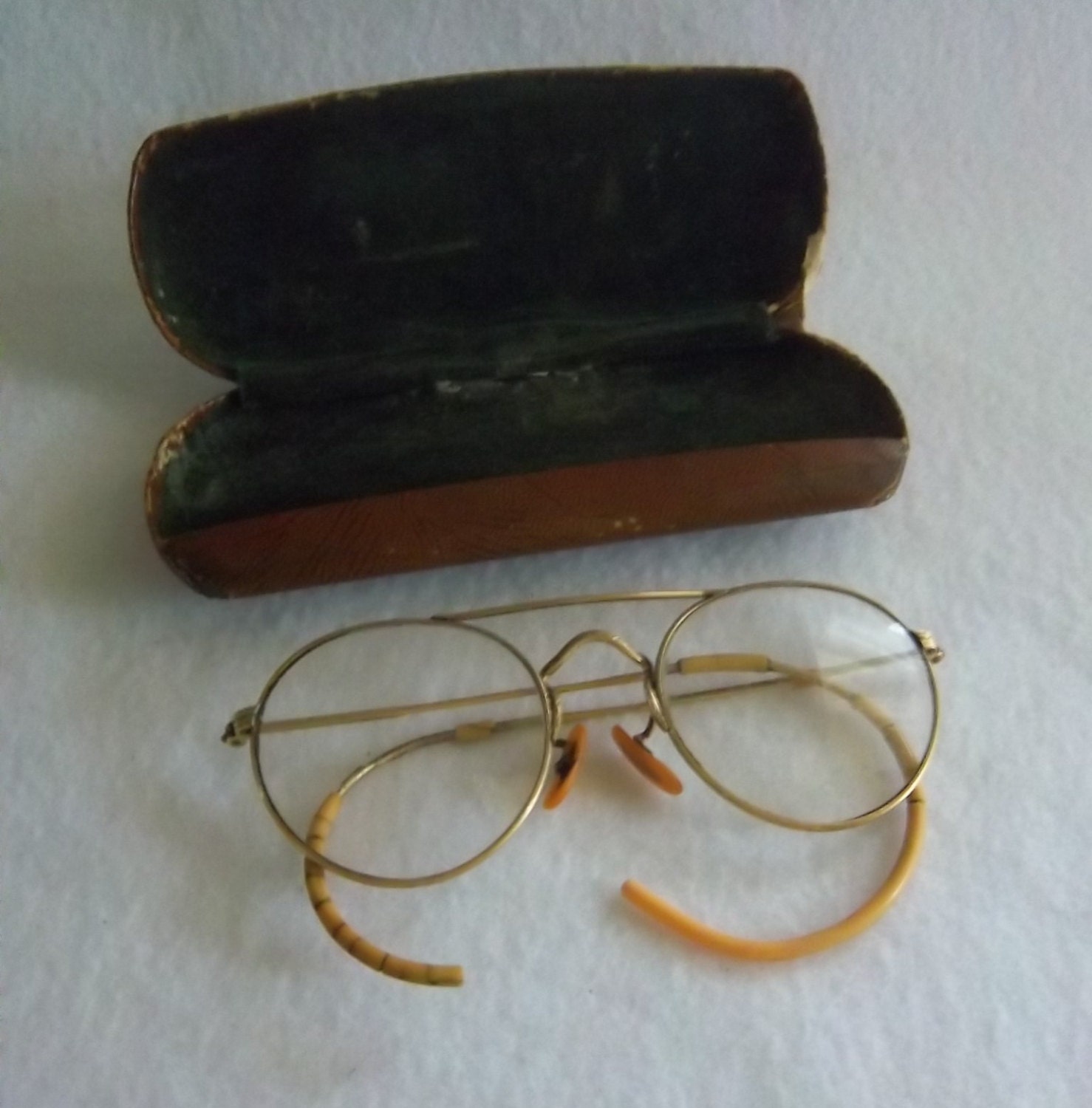 12K Gold Filled Antique Bifocal Eyeglasses with case of High Society Dr ...