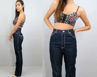 80s HIGH WAISTED Jeans Vintage High Waist Jeans X Small Vintage Chic ...
