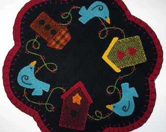 Winter Wool Applique Pillow Pattern Joy by SimplyUniqueBySheila