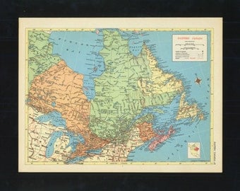 Eastern canada map | Etsy