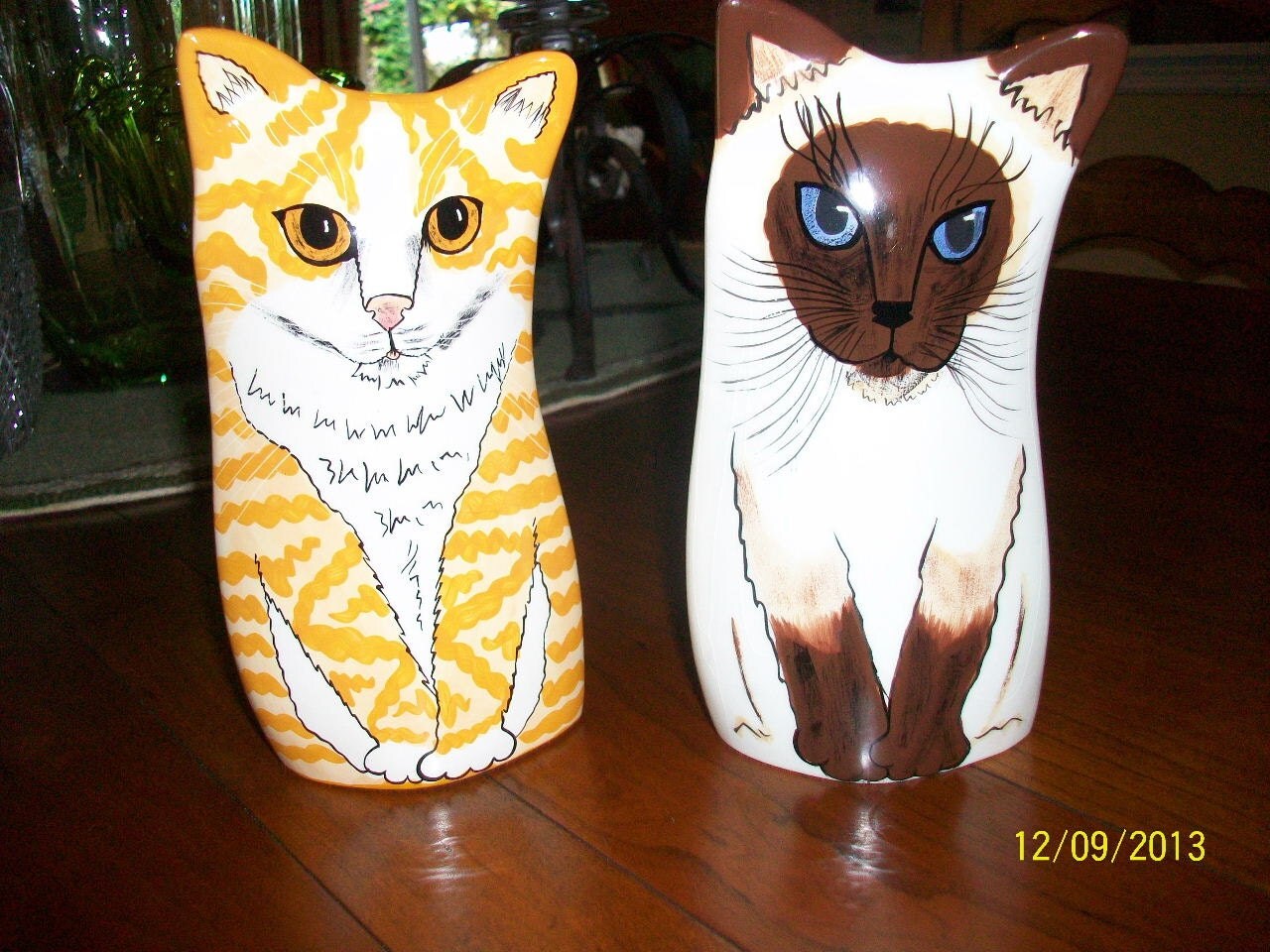Ceramic Cat vases by Nina Signed Cats by Nina REDUCED