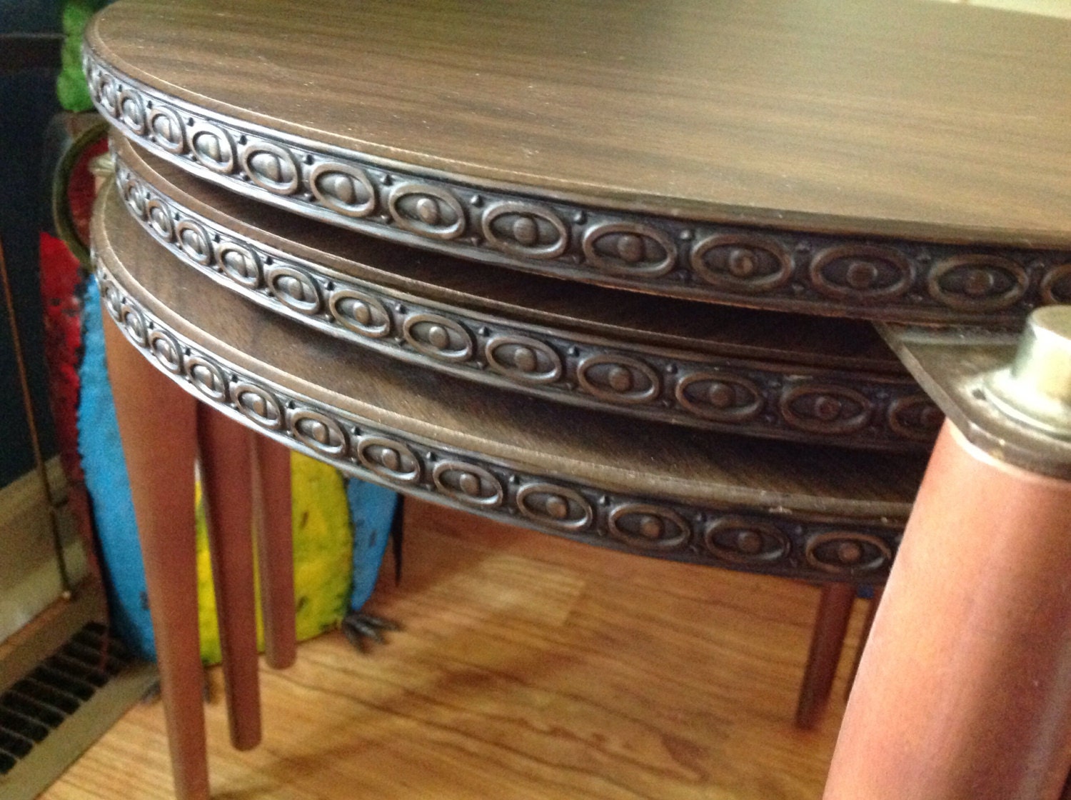 Vintage Nesting Tables Three Round Nesting Tables Mid Century Nesting ...