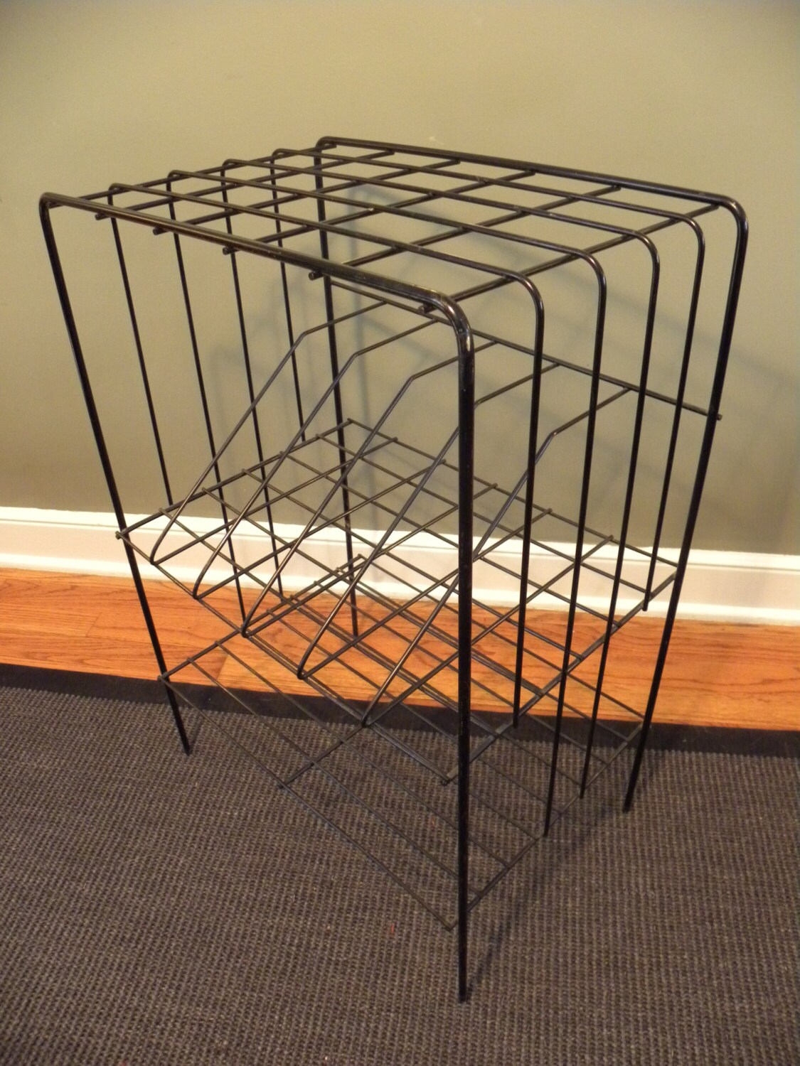 Vintage Mid Century Wire Record Album by VintageIndustriesInc