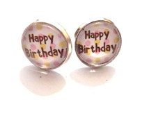 Unique happy birthday stud related items | Etsy