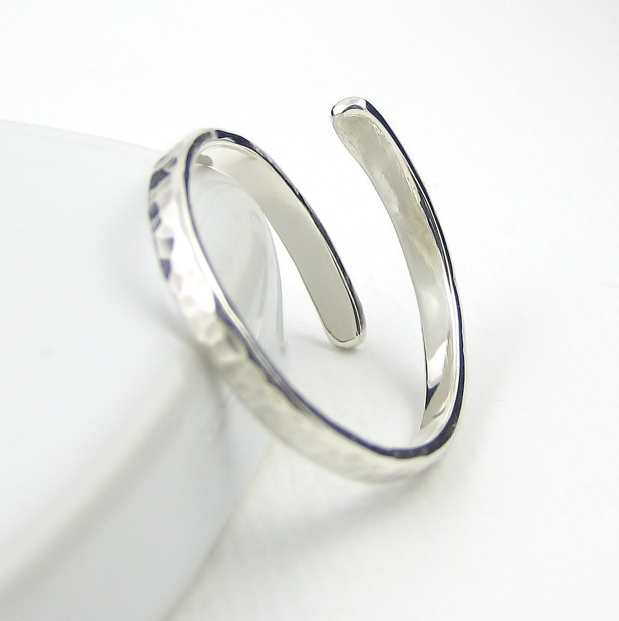 Hammered Sterling Silver Ring Thumb Ring Wrap Around Ring
