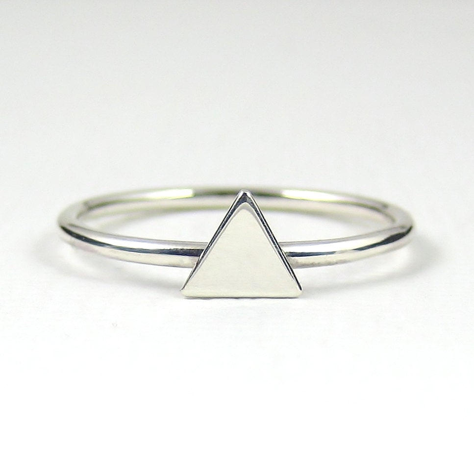 Sterling Silver Triangle Ring Stacking Ring Geometric Ring