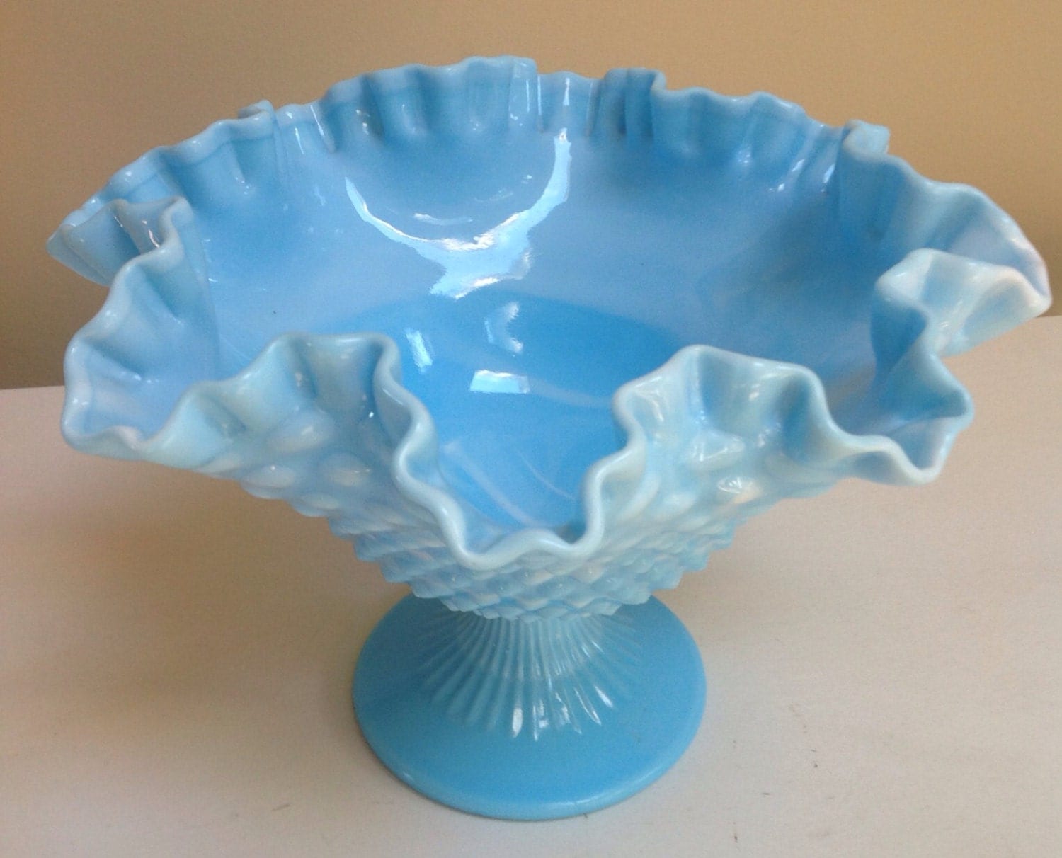 Blue Slag Fenton Hobnail Compote Blue and White Swirl – Haute Juice