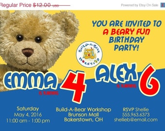 SALE Printable Build A Bear Birthday Party Invitation - Custom ...