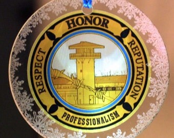 Correction Officer Honor Crystal Snowflake Ornament USA SKU: ORN09