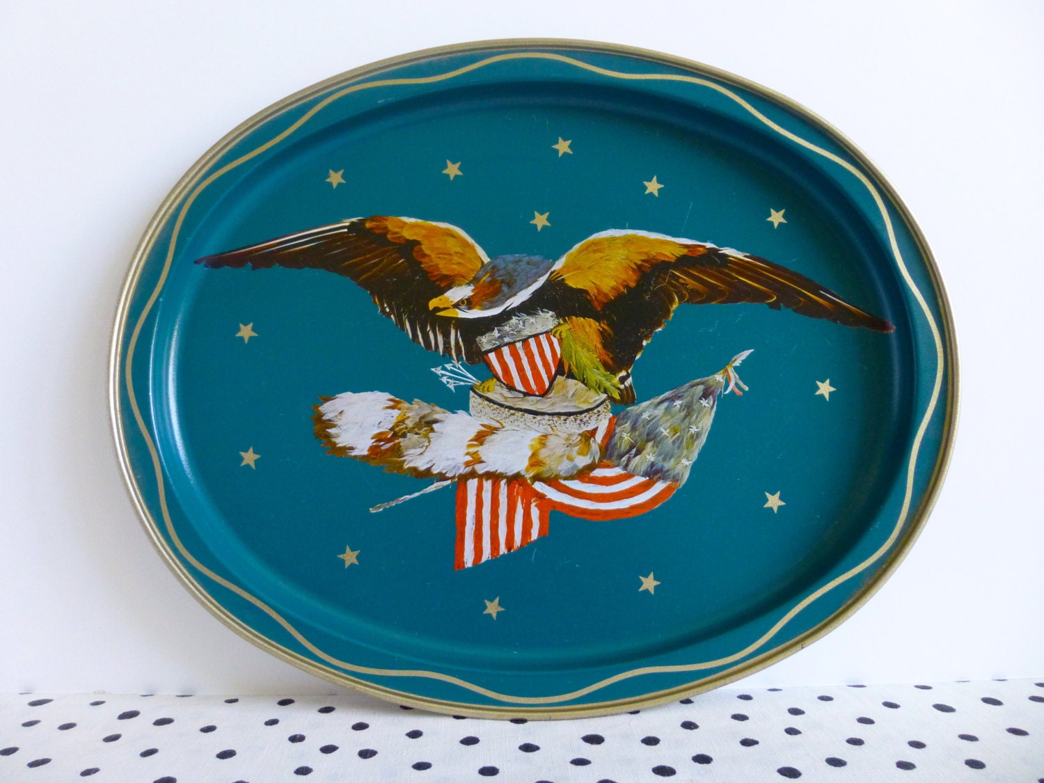 Vintage American Eagle Tray, Patriotic Tray, Bald Eagle and American ...