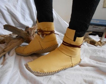 Custom Made to Order Wrap Around Ankle Moccasins, Handmade, Handsewn ...