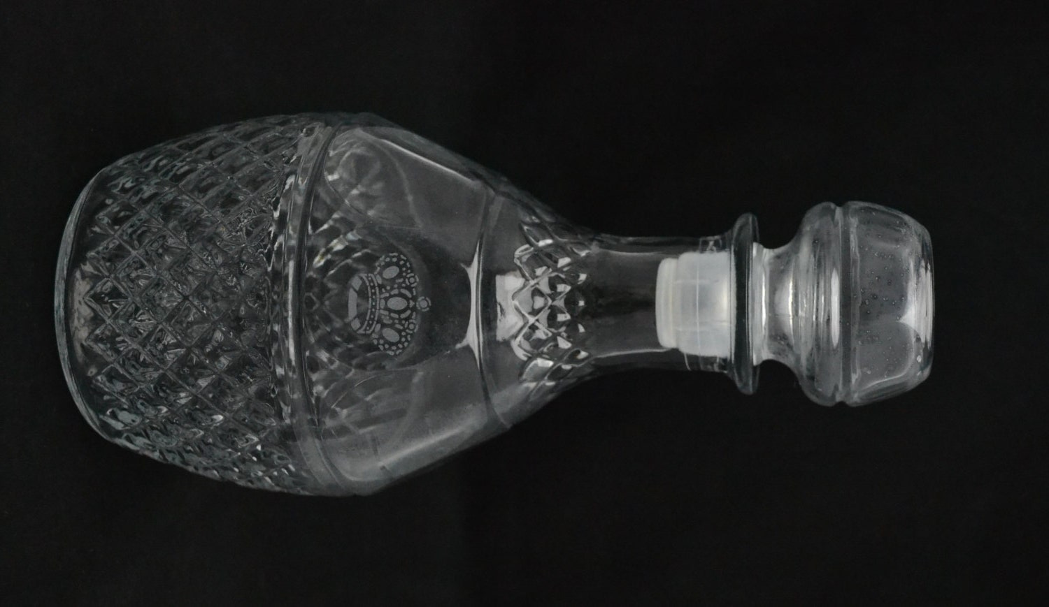 Beautiful Vintage Glass Liquor Decanter with Stopper, Pineapple Cut or ...