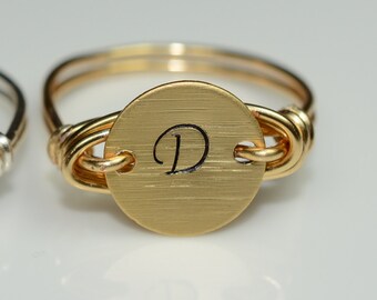 Wire initial ring | Etsy