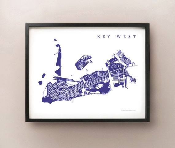 Key West Map Print by CartoCreative on Etsy