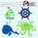 Nautical Baby Boy Clipart Whale Octopus Anchor Clip Art