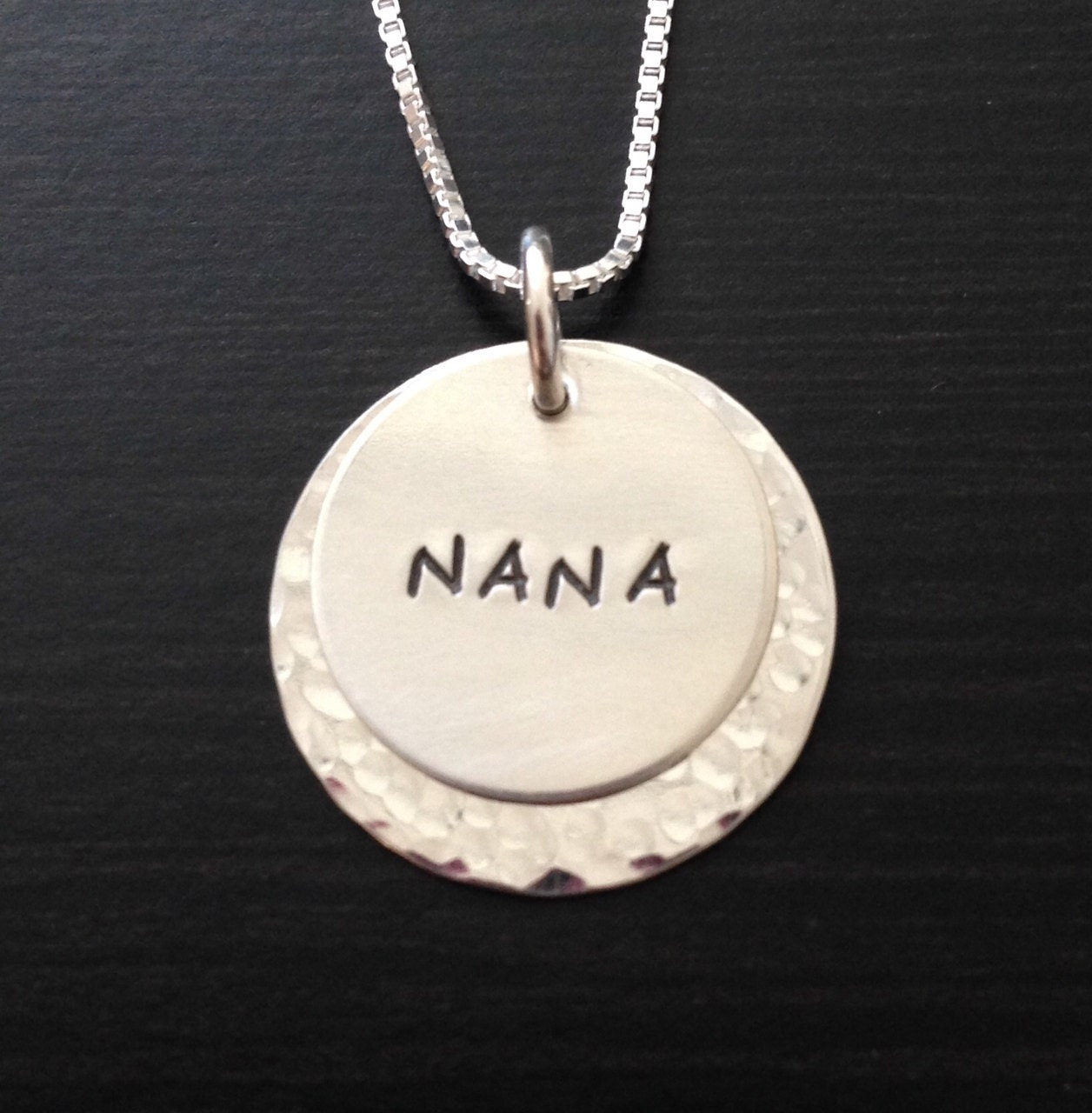 Nana Necklace Hand Stamped Sterling By Blueskyjewelrydesign