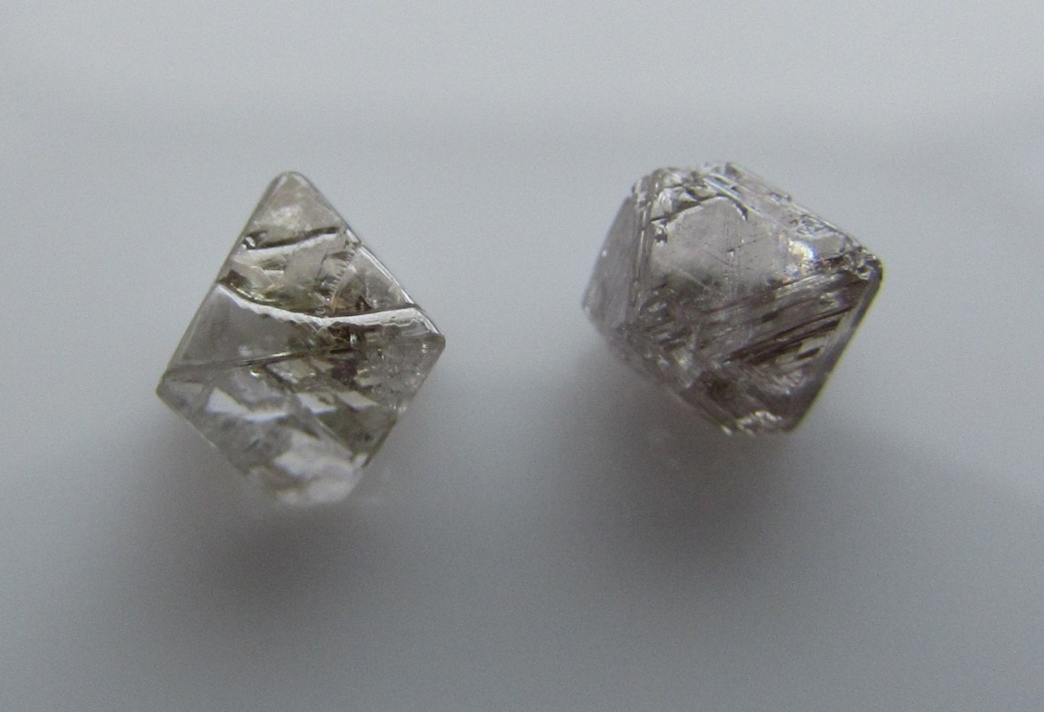 Matching champagne clear rough diamonds in a matching set, Sourced from ...