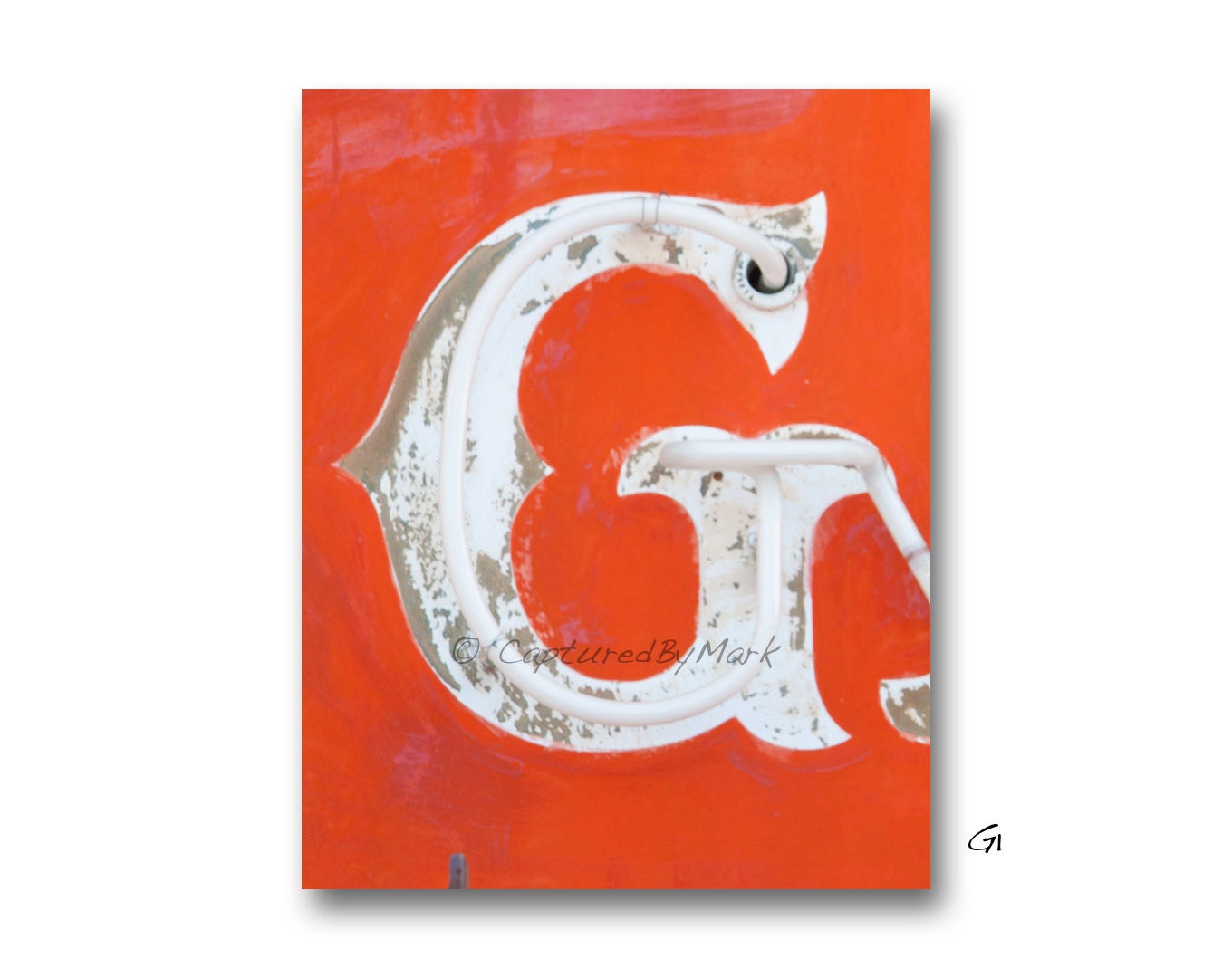 Letter Art Letter G Alphabet Art Vintage Vegas Neon Sign