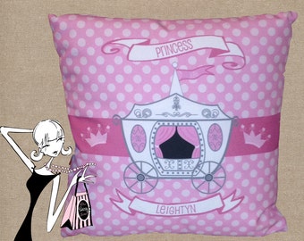 Princess Pillow Personalized Pillow Pink White Polka Dot Pillow ...