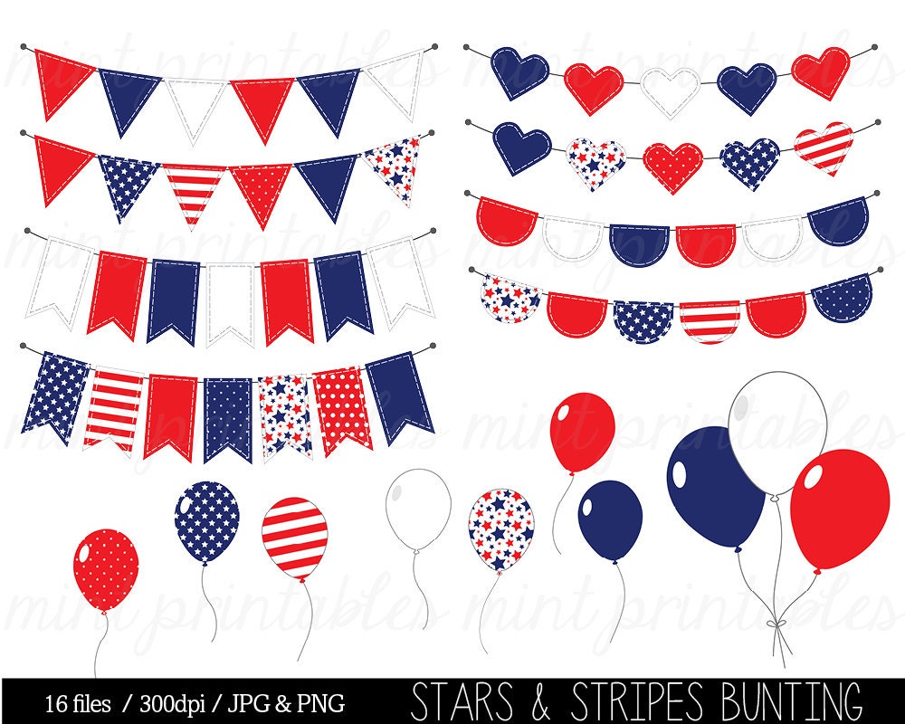 Bunting Clipart Stars and Stripes Clip Art Red White Blue