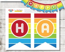 Popular items for rainbow birthday banner on Etsy