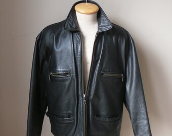 Popular items for black leather jacket on Etsy
