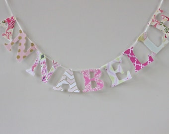 Fabric Letter Banner - Custom Name Banner - Custom
