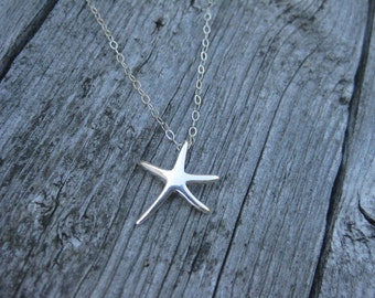 Starfish Necklace Nautical Jewelry Sterling Silver Star Fish Beach ...