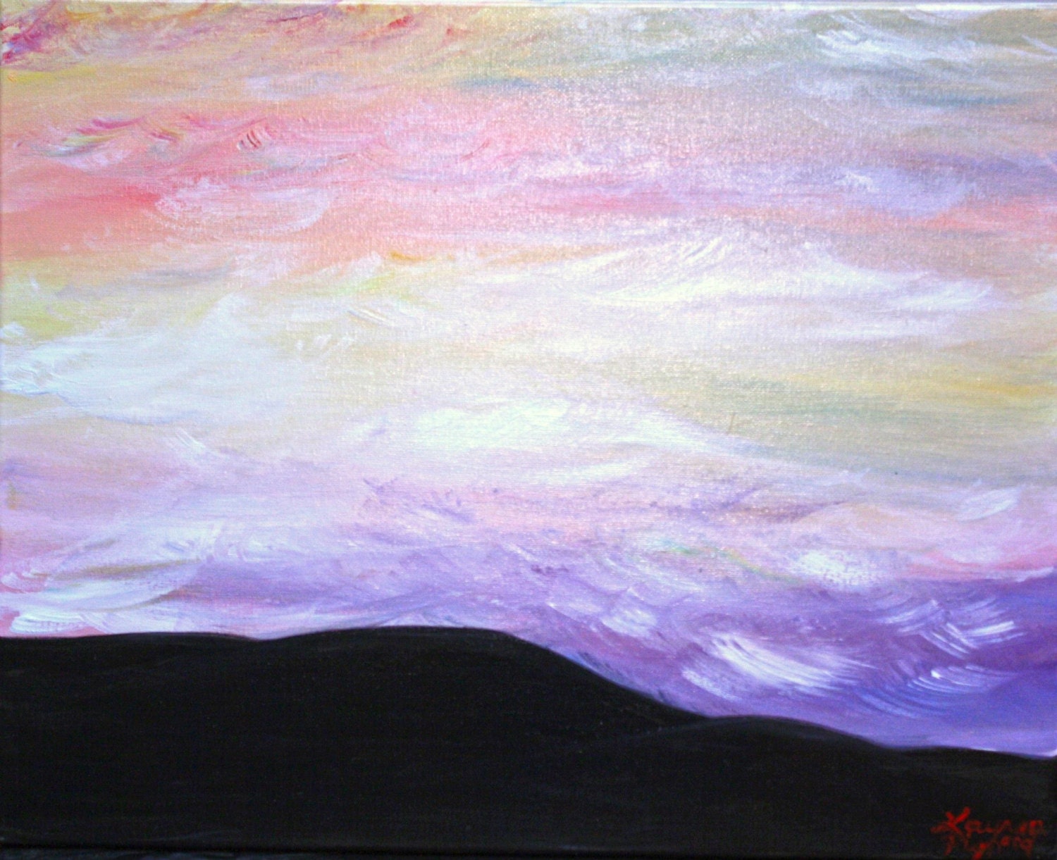 Acrylic Landscape/ sky painting by LaurenPigfordArt on Etsy