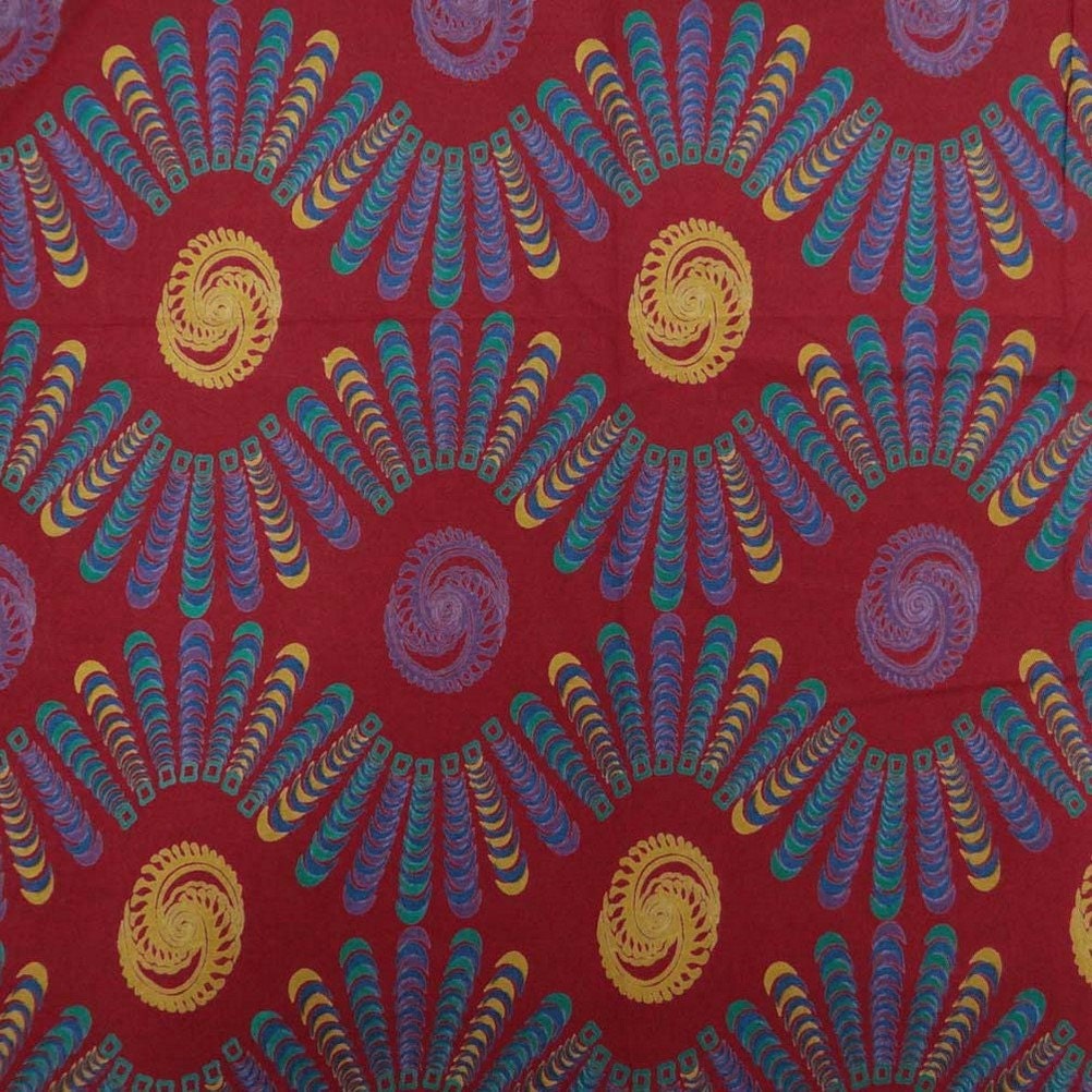 41 Wide Abstract Print Red Fabric Pure Cotton Crafting by Soimoi
