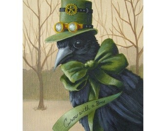 Raven in top hat | Etsy