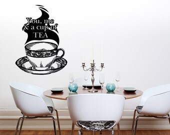 Tea cup wall decal | Etsy