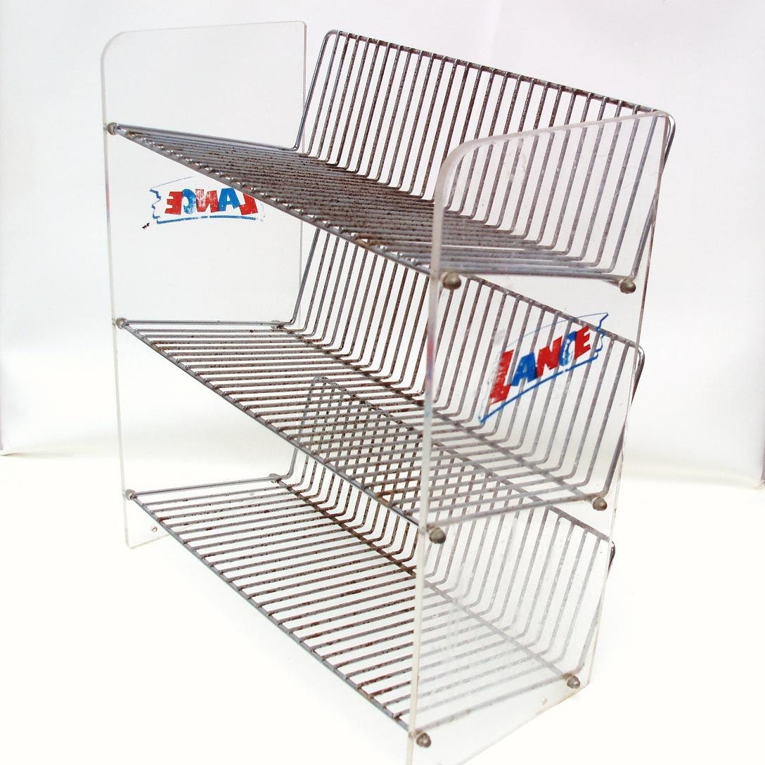 Vintage 3 Tier Stand Lance Storage Rack Metal Shelf Store Counter ...