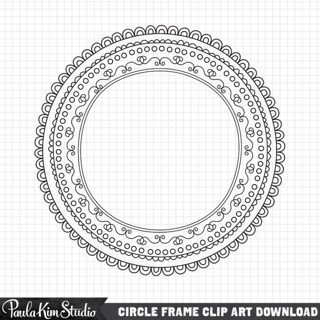 Clip Art Circle Frames Borders Instant Digital Download
