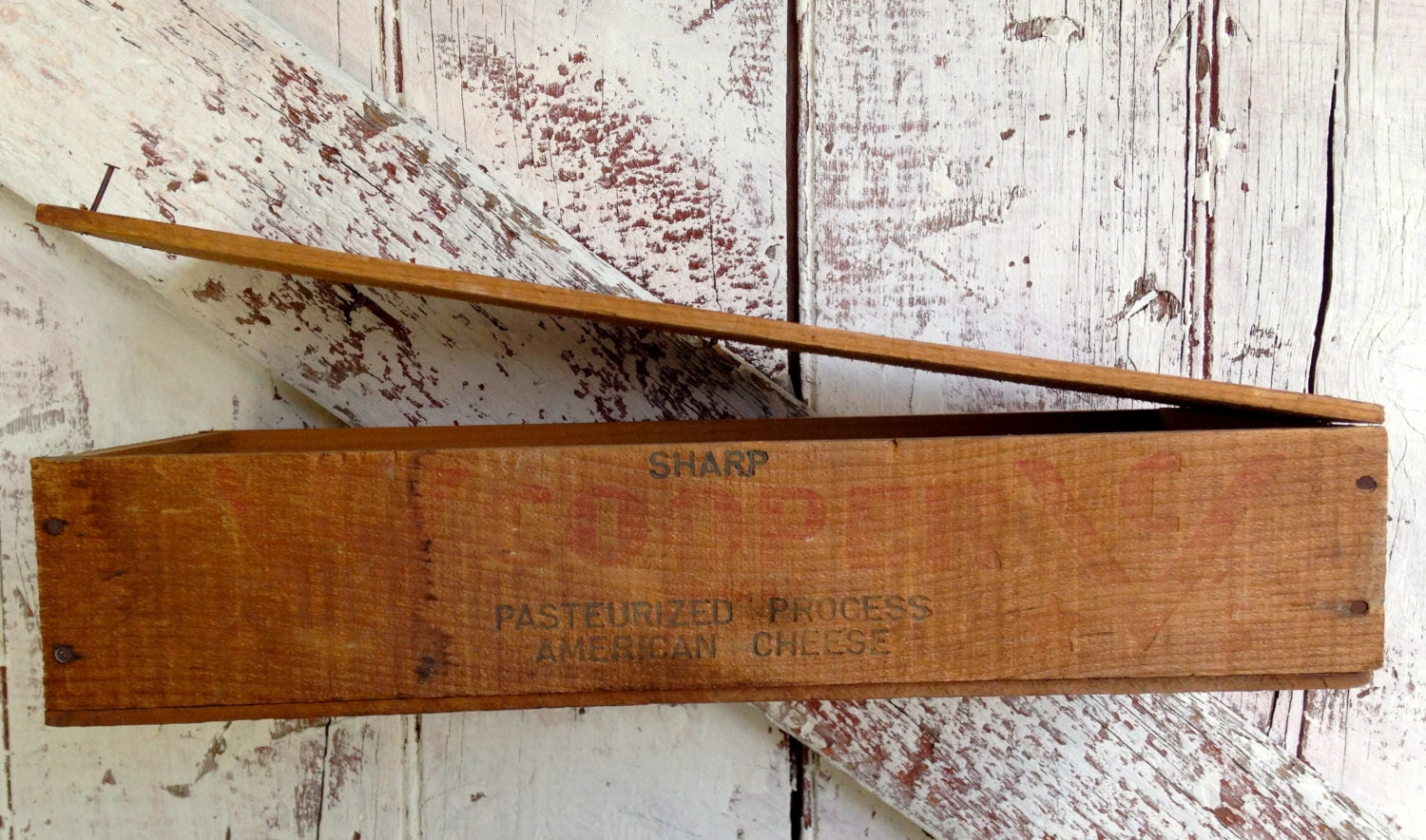 Rustic Wooden cheese box vintage with original lid American Cooper old ...