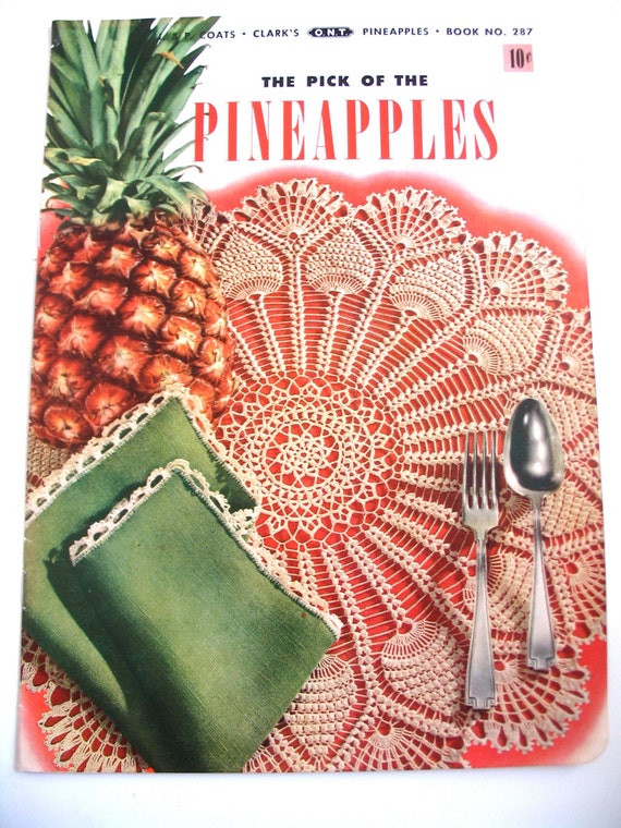 Vintage Crochet Pattern Brochure Pineapples Spool Cotton