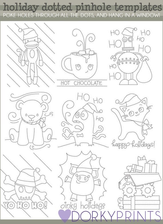 Holiday Dotted Pinhole Templates poke a hole in all the dots