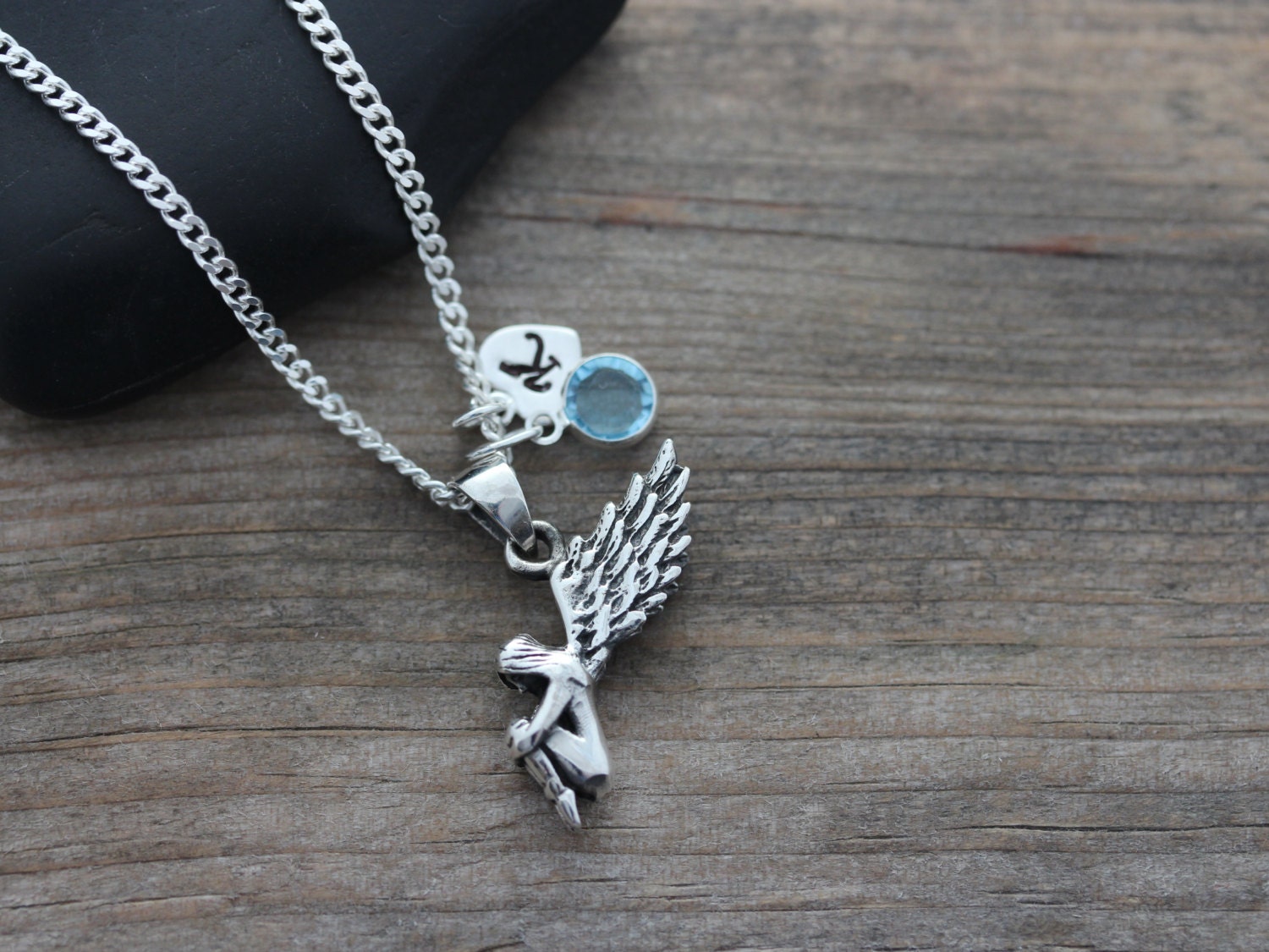 Silver Angel Necklace Sterling Silver Guardian Silver Angel