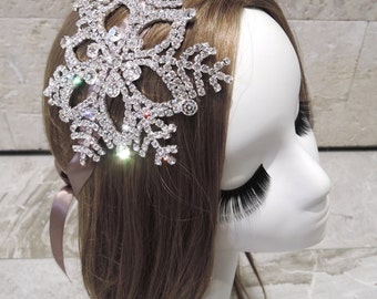 Snowflake Headpiece, Rhinestone Snowflake, Winter bridal headband ...