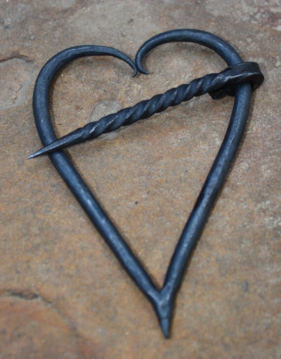 Items similar to Handmade Heart Shawl Pin on Etsy