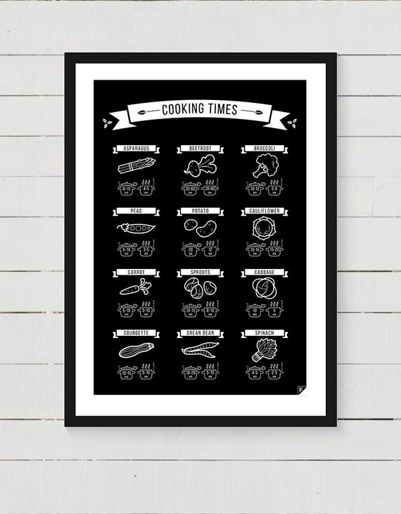 Cooking Times Kitchen Poster scandinavian design by Follygraph