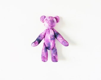 Galaxy print Fabric Teddy Bear, Stuffed animal, Made To Order, Space ...