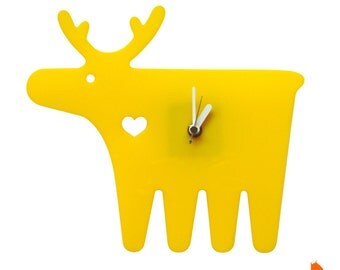 Red Bird House Wall Hanging Clock by joom on Etsy